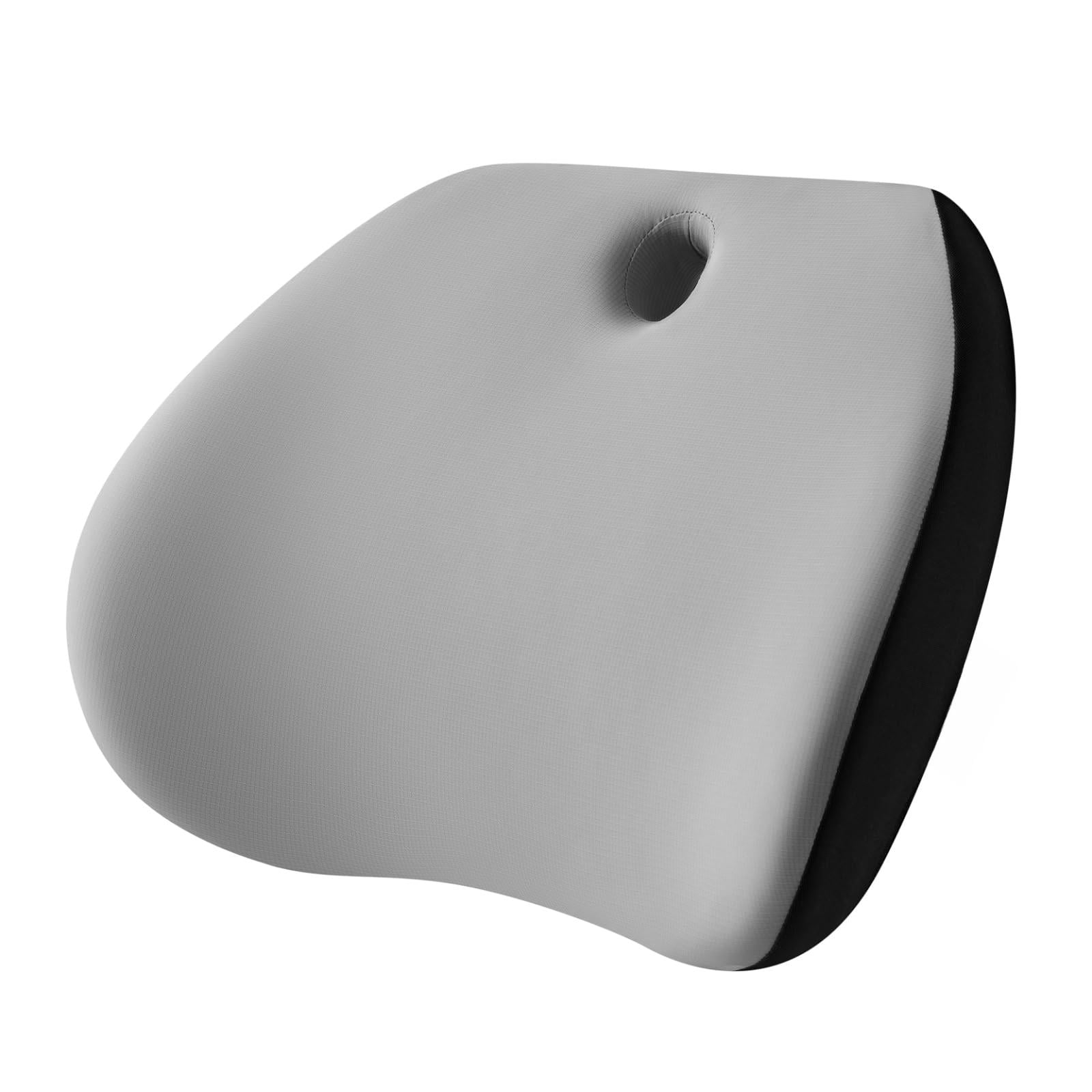 Gray Memory Foam Lower Back Support Cushion for Office, Car, Home and ...