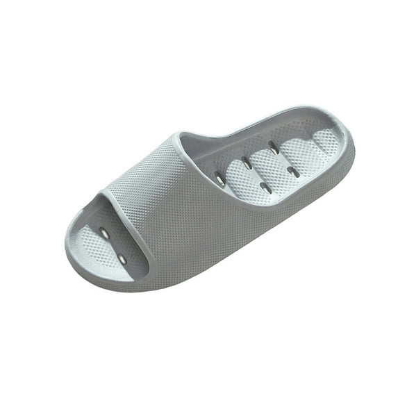 Gray Men And Women Slippers Thick Sole Soft Sole Lightweight Bathroom ...