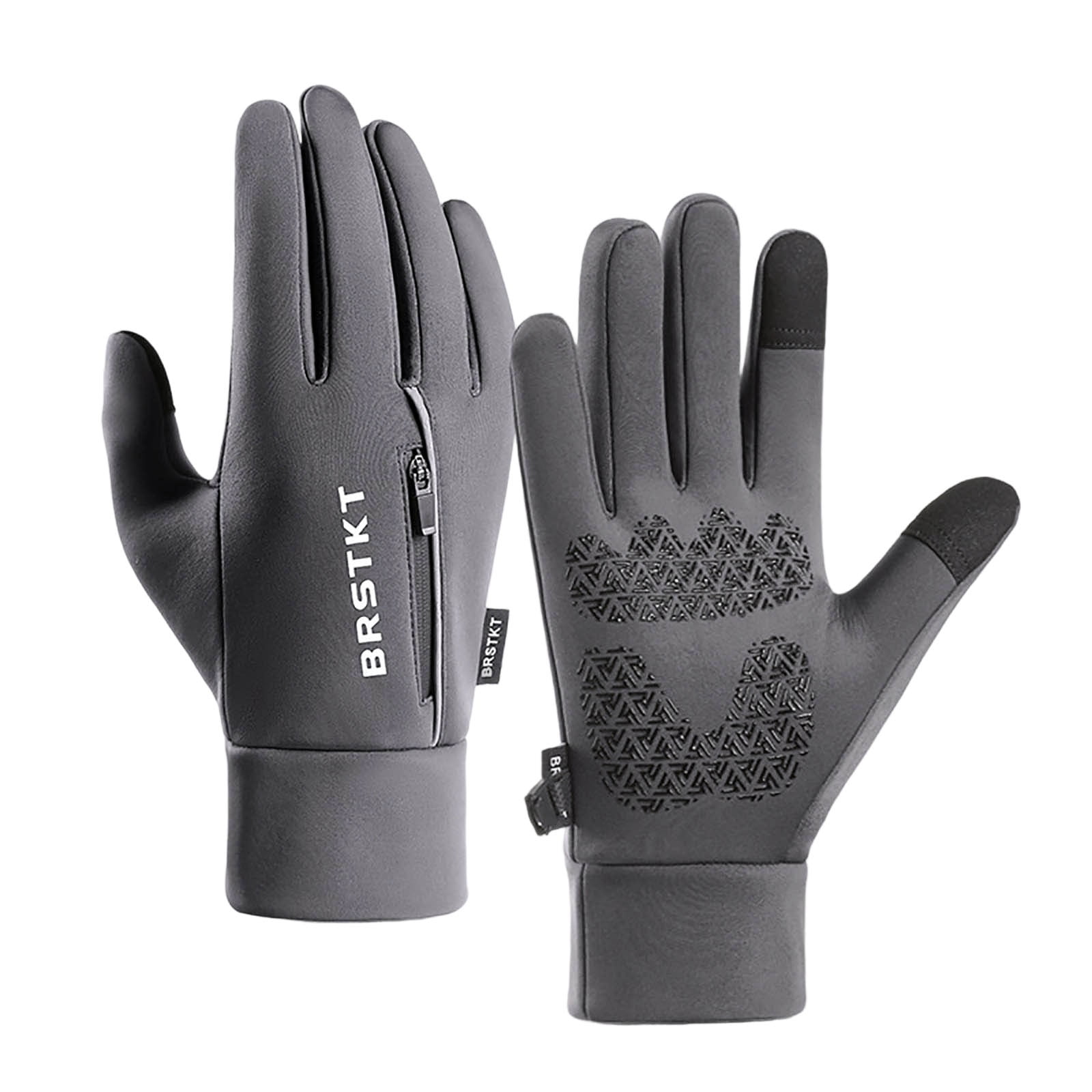 Gray Men'S Winter Sports Touchscreen Windproof Thermal Gloves For ...