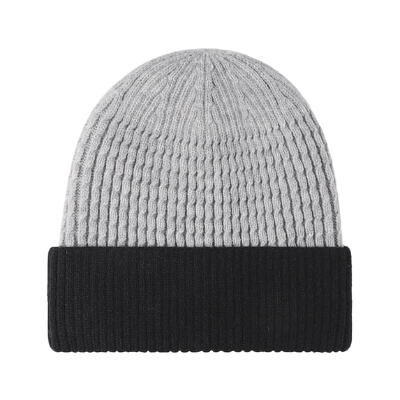Gray Mens Knitted Hat Warm Thick Velvet Versatile Ear Protection No ...