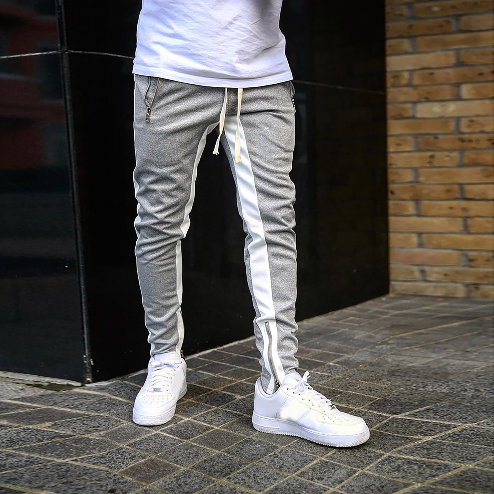 Gray Mens Workout Pants Autumn Leisure Outdoor Sports Jogging Fit Color ...