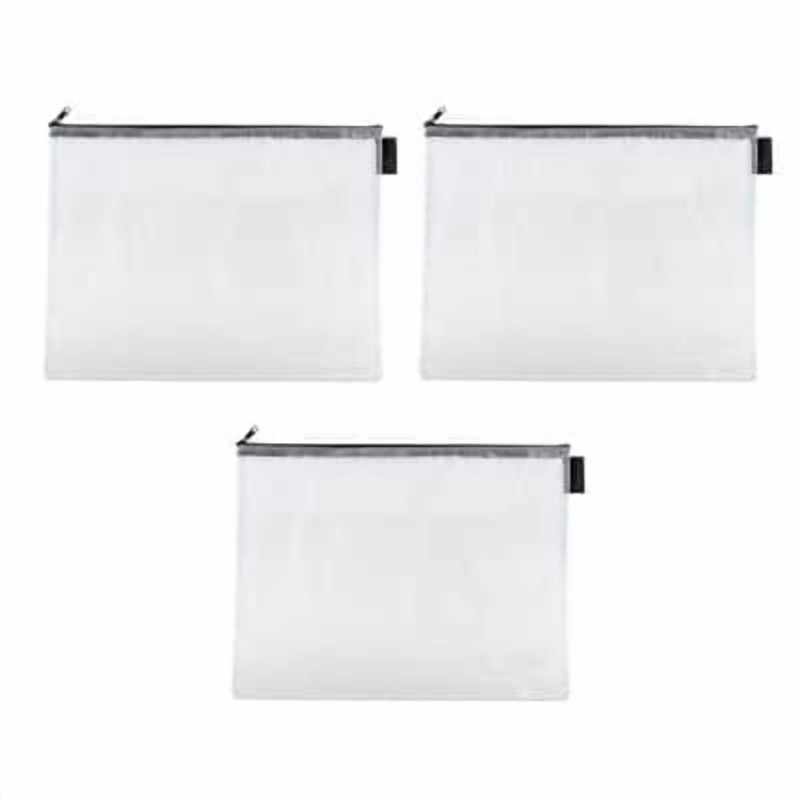 Gray Mesh Zipper Pouches by Simply Tidy – 14" Reinforced Document Bags ...