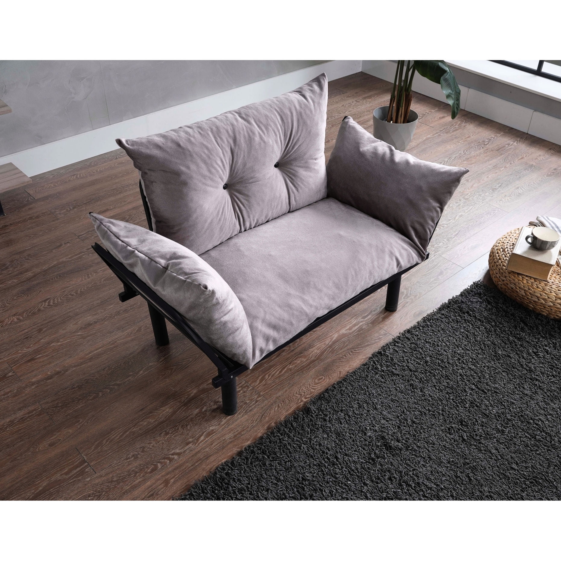 Gray Metal Love Seat Futon+Stable Structure"-"Active Families/Children ...
