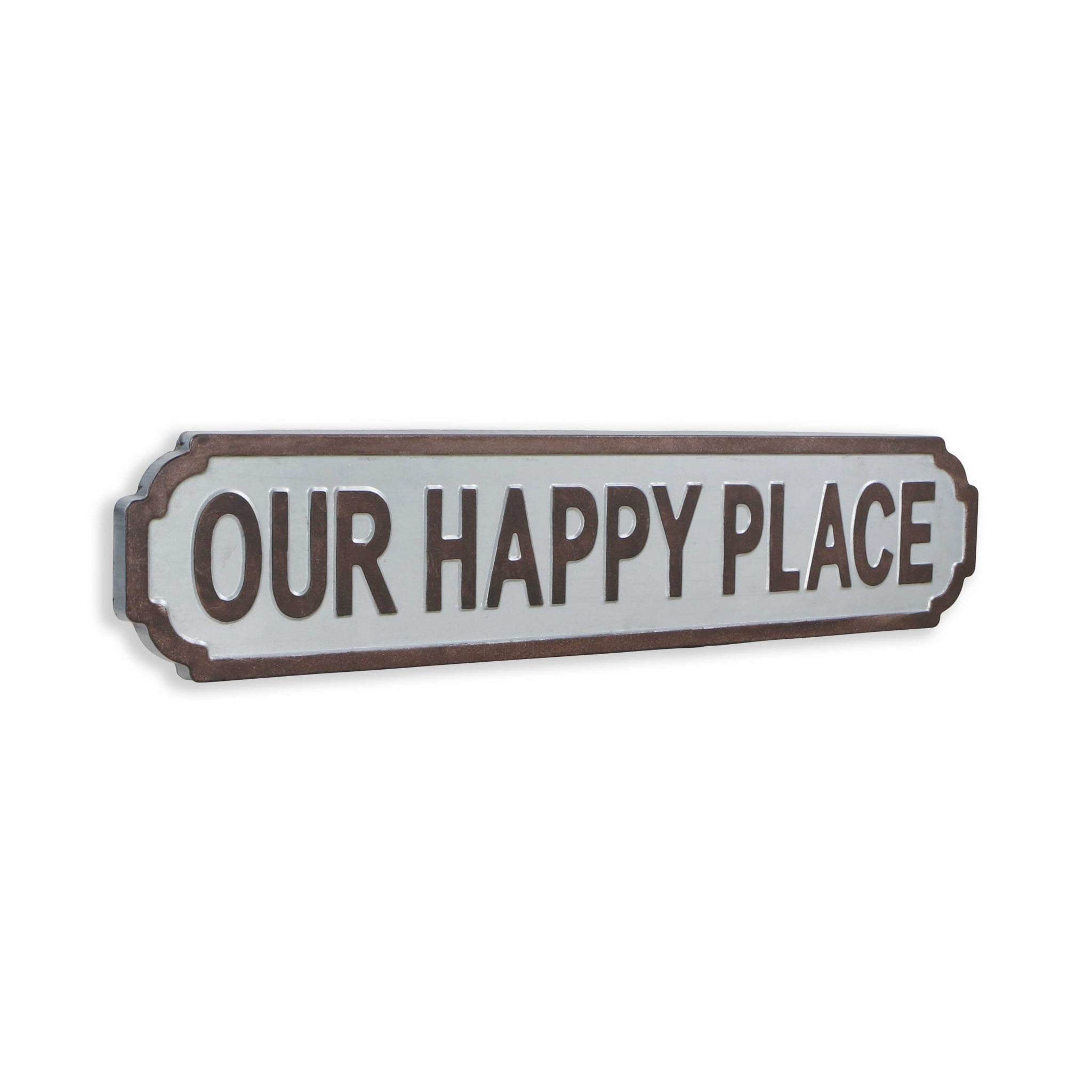 Gray Metal Wall Mounted Sign Our Happy Place - Walmart.com