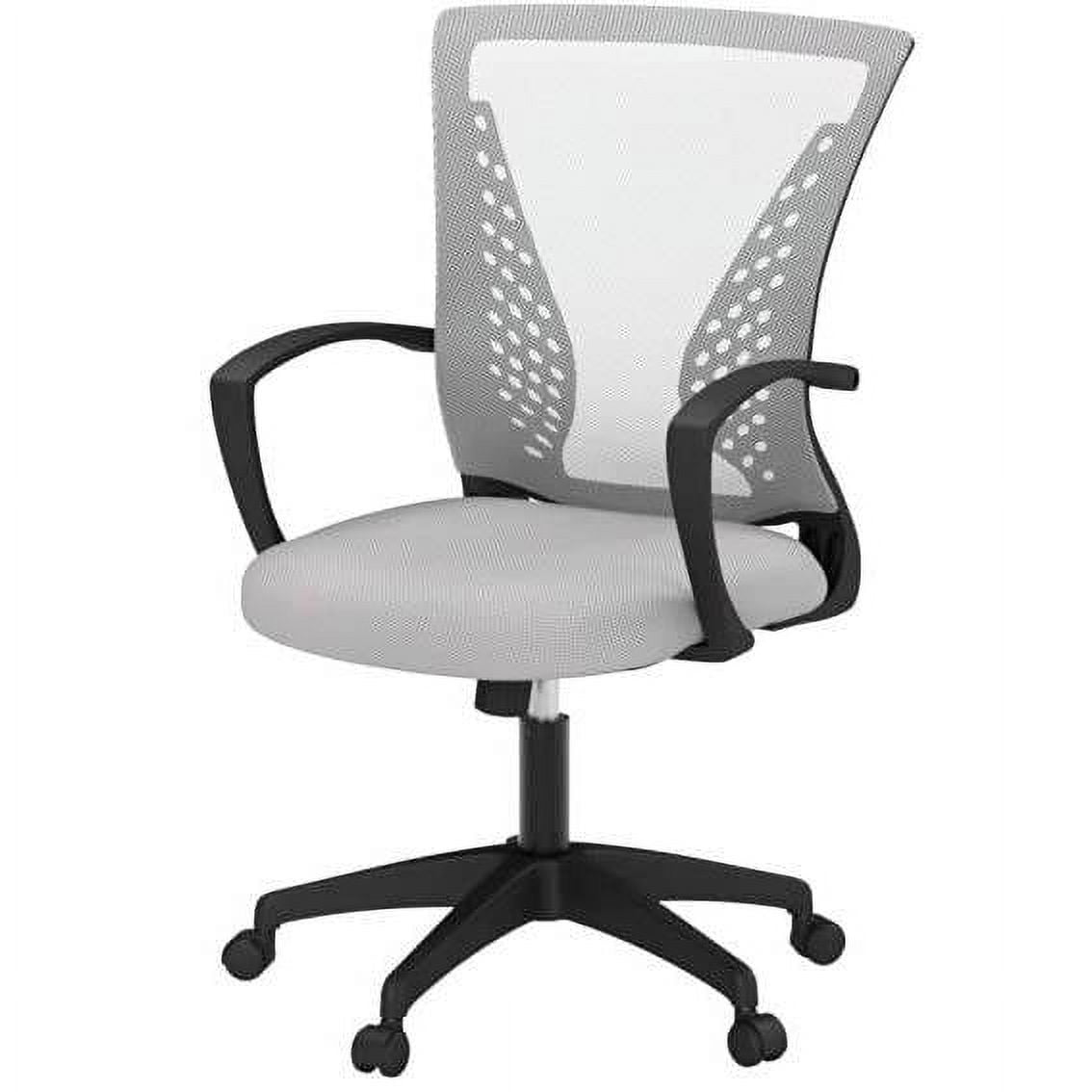 Gray Modern Mid-Back Ergonomic Mesh Office Desk Chair with Armrest on ...