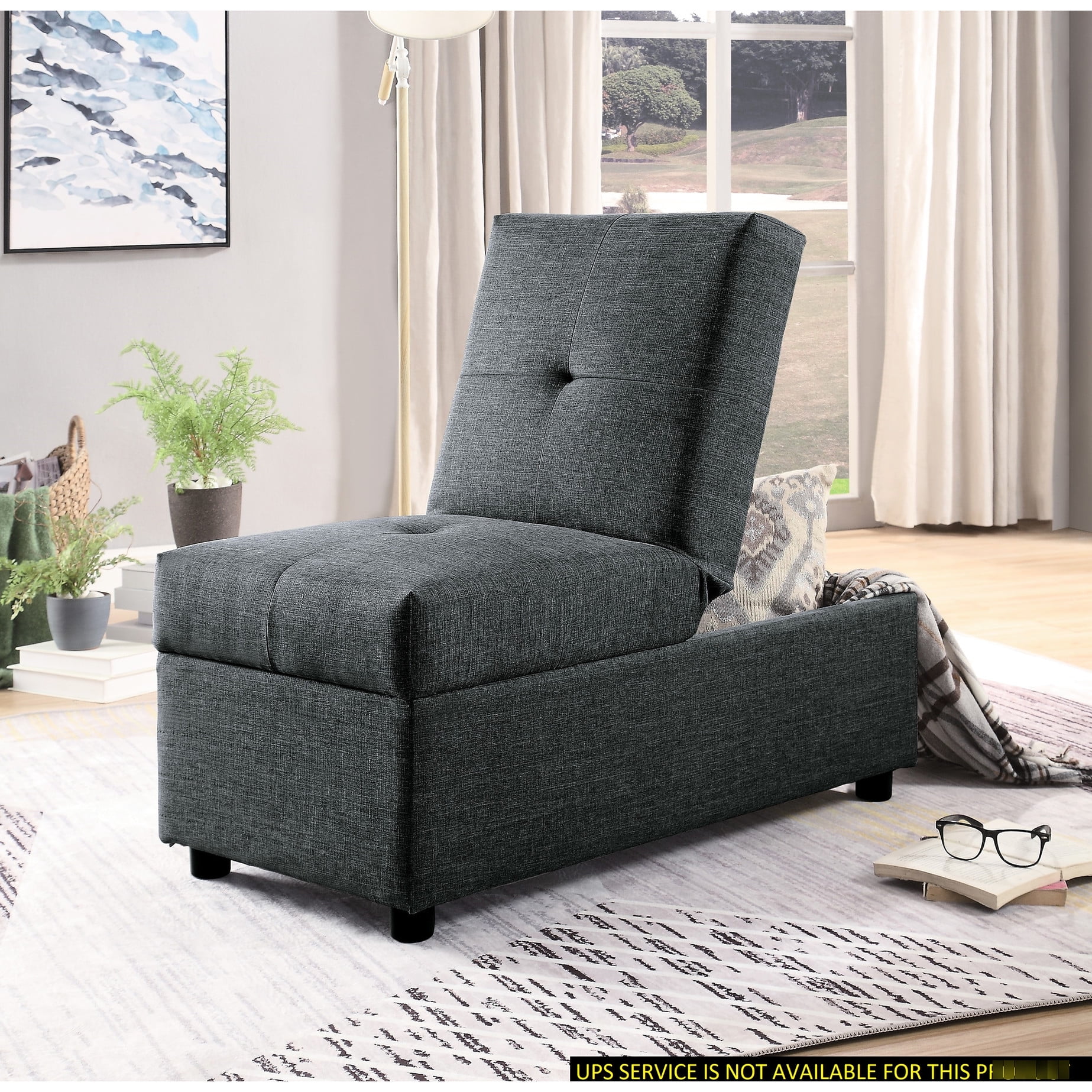 Gray Modern Storage Ottoman | Converts to Chair in Primary Space | Foam ...