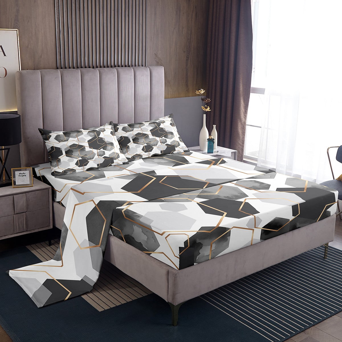 Gray Ombre Bed Sheets Full Size Gray Tie-Dye Decor Sheets Sets Modern ...