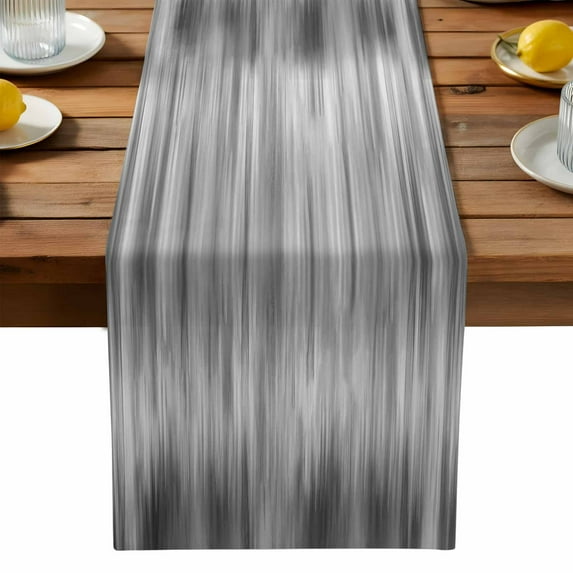 Gray Ombre Striped Table Runner, Modern Abstract Art Washable Kitchen ...