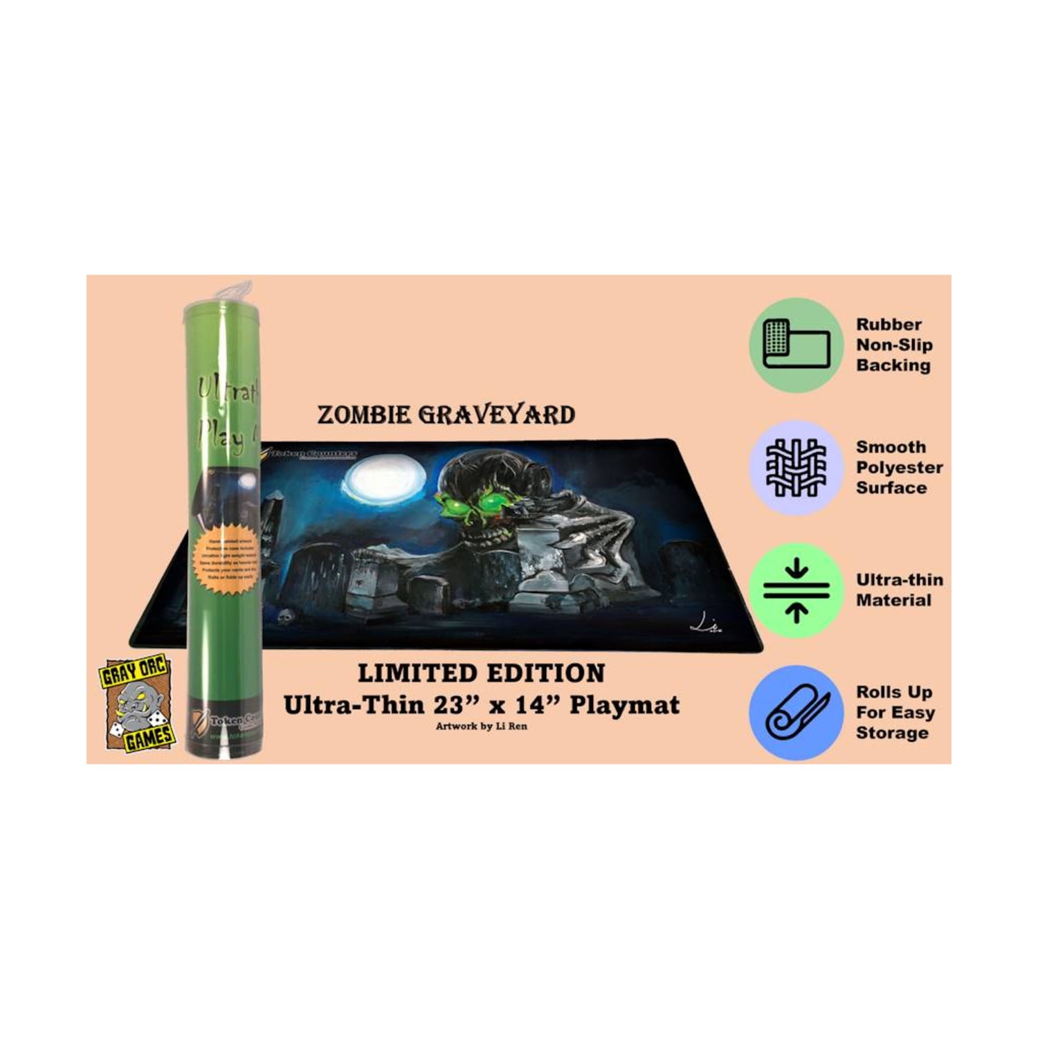 Gray Orc Games Deluxe Playmat - Zombie Graveyard New - Walmart.com