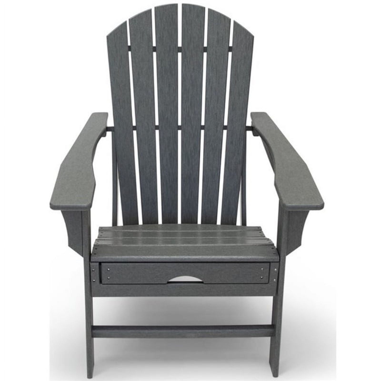Gray Outdoor Patio Adirondack Chair with Hideaway Ottoman - Walmart.com