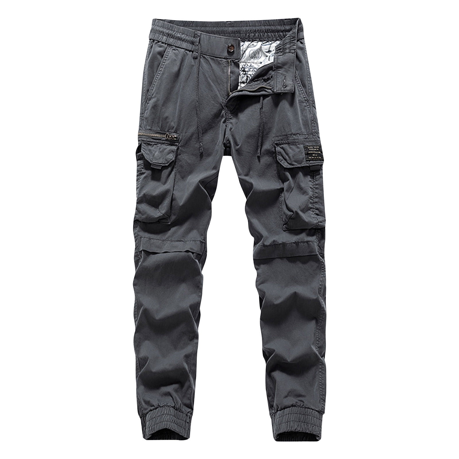 Gray Overall Straight Leg Plain Long Leg Work Wild Cargo Lounge ...
