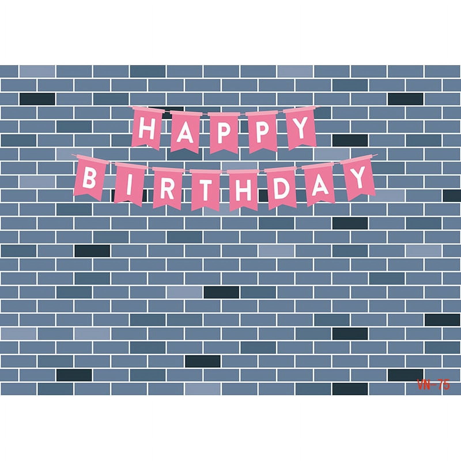 Gray PInk Brick Wall Happy Birthday Photography Backdrops Props Texture ...