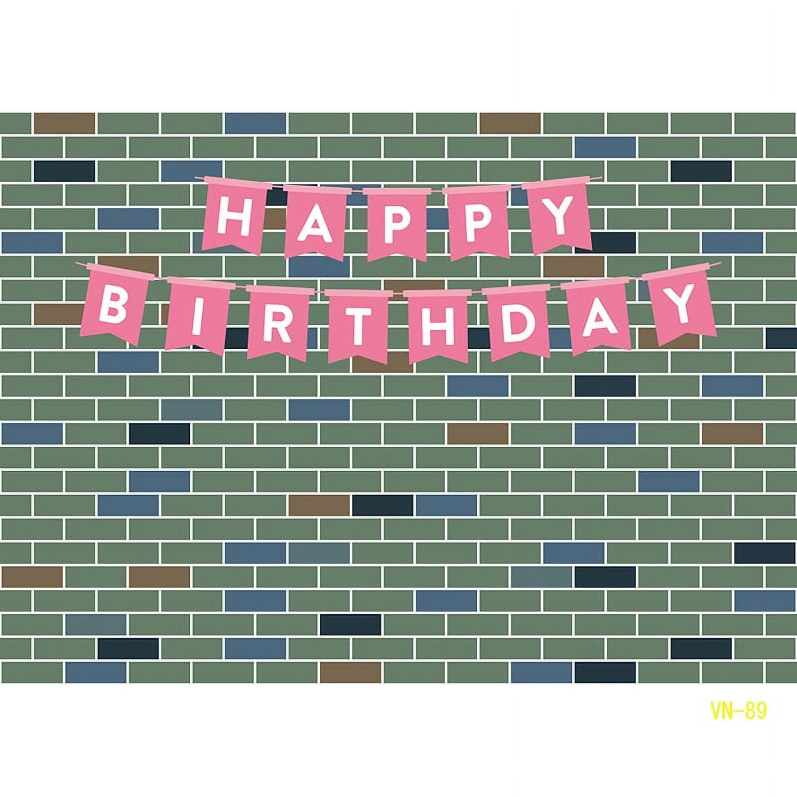 Gray PInk Brick Wall Happy Birthday Photography Backdrops Props Texture ...