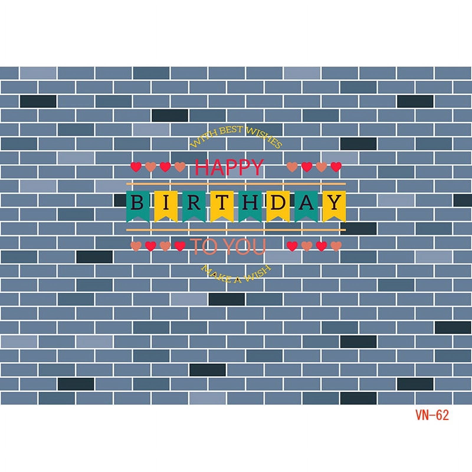 Gray PInk Brick Wall Happy Birthday Photography Backdrops Props Texture ...