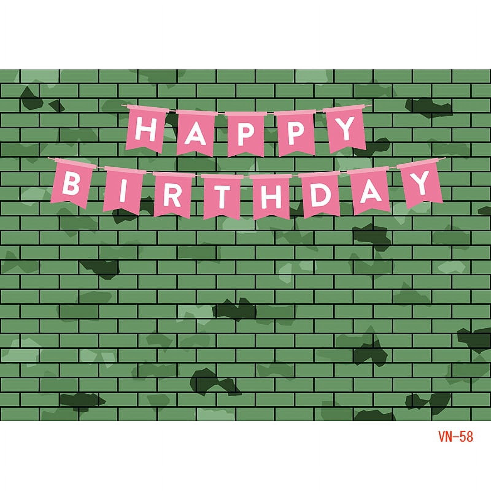 Gray PInk Brick Wall Happy Birthday Photography Backdrops Props Texture ...