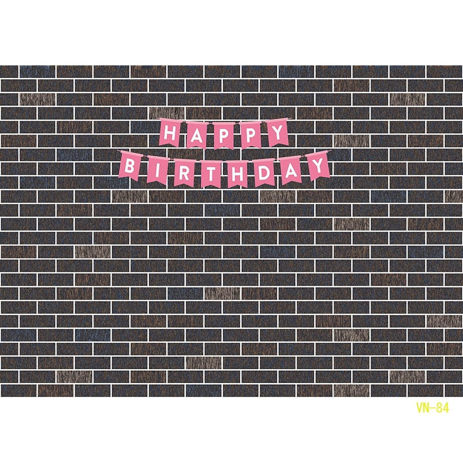 Gray PInk Brick Wall Happy Birthday Photography Backdrops Props Texture ...