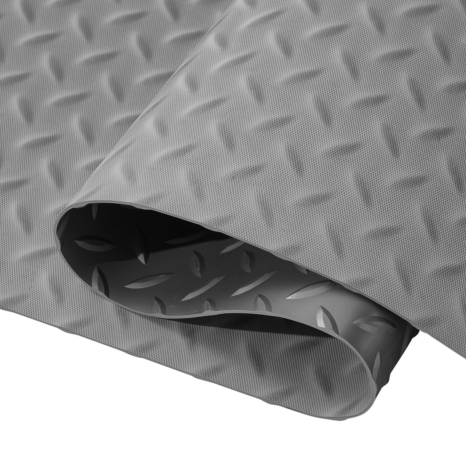 Gray PVC Garage Floor Mat 4.9x19ft, Slip-Resistant Vinyl Floor Covering ...