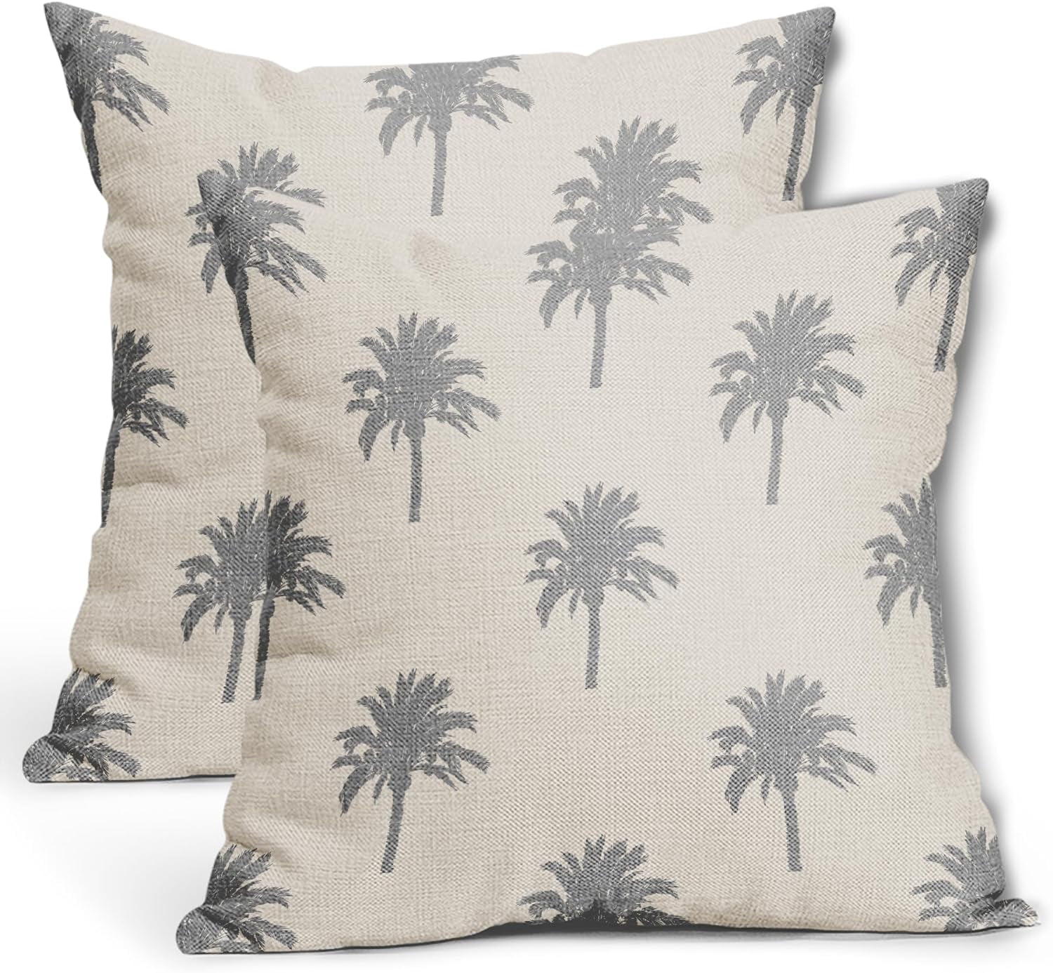 Gray Palm Tree Pillow Covers 18X18 InchTropical Coconut Trees Coastal ...