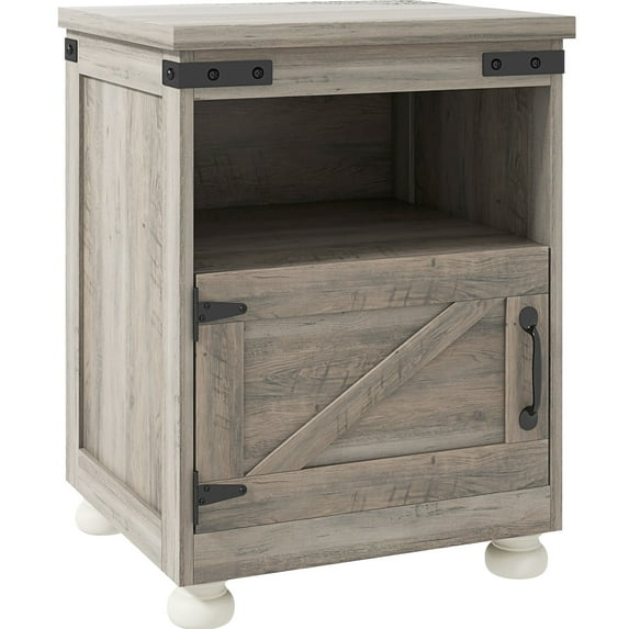 Gray Particle Board - Versatile Storage with Open Shelf and Cupboard ...