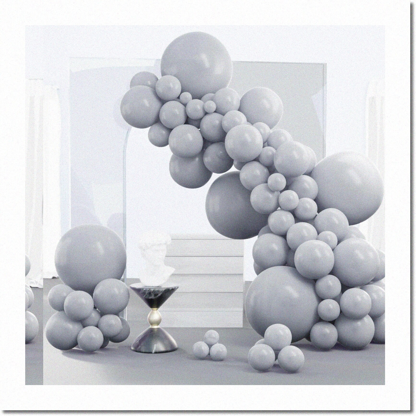 Gray Party Pack - 140 pcs Matte Balloons in Various Sizes for Balloon ...