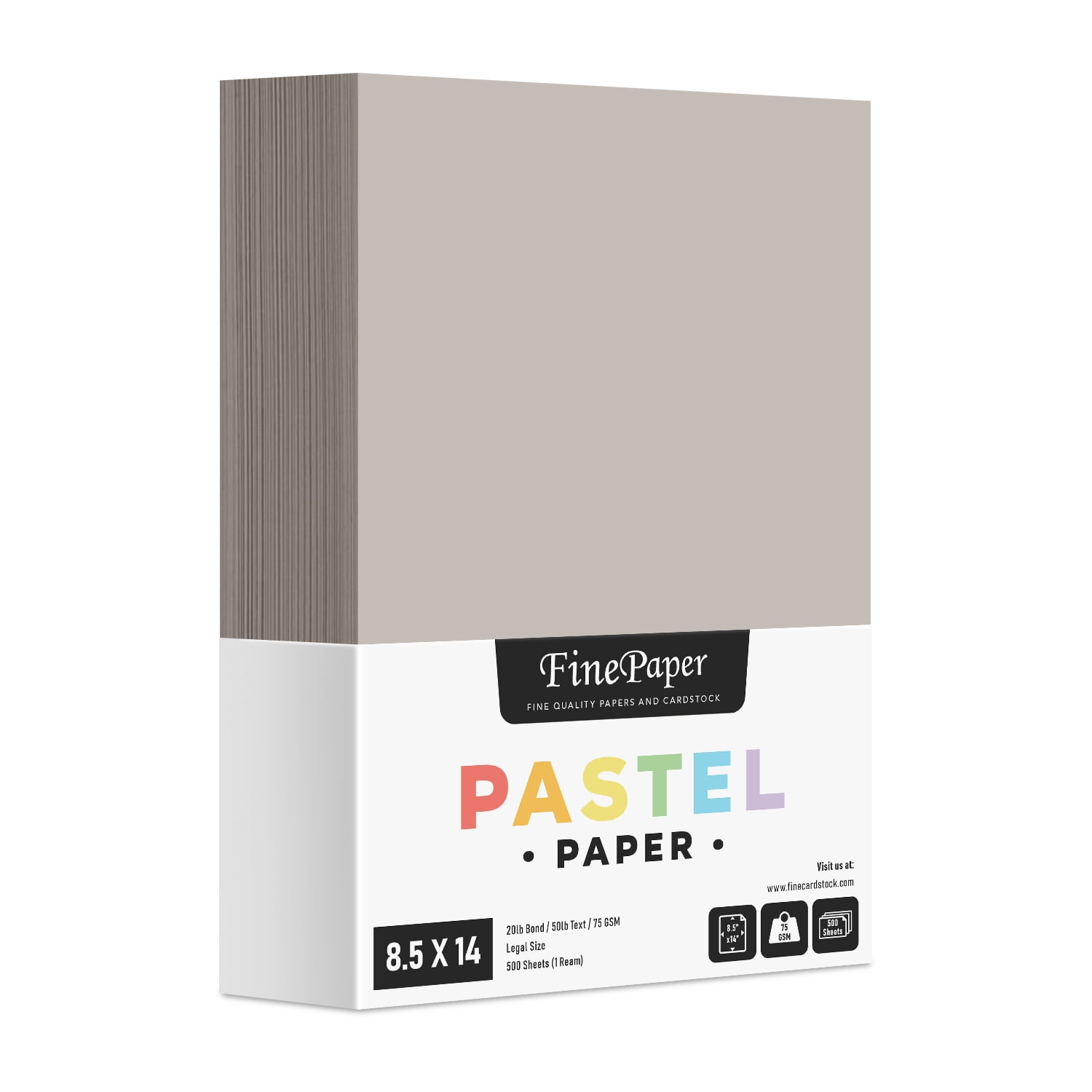 20lb Pastel Colored Assorted Printer Stock Paper, Gray, 8.5 X 14 Legal ...