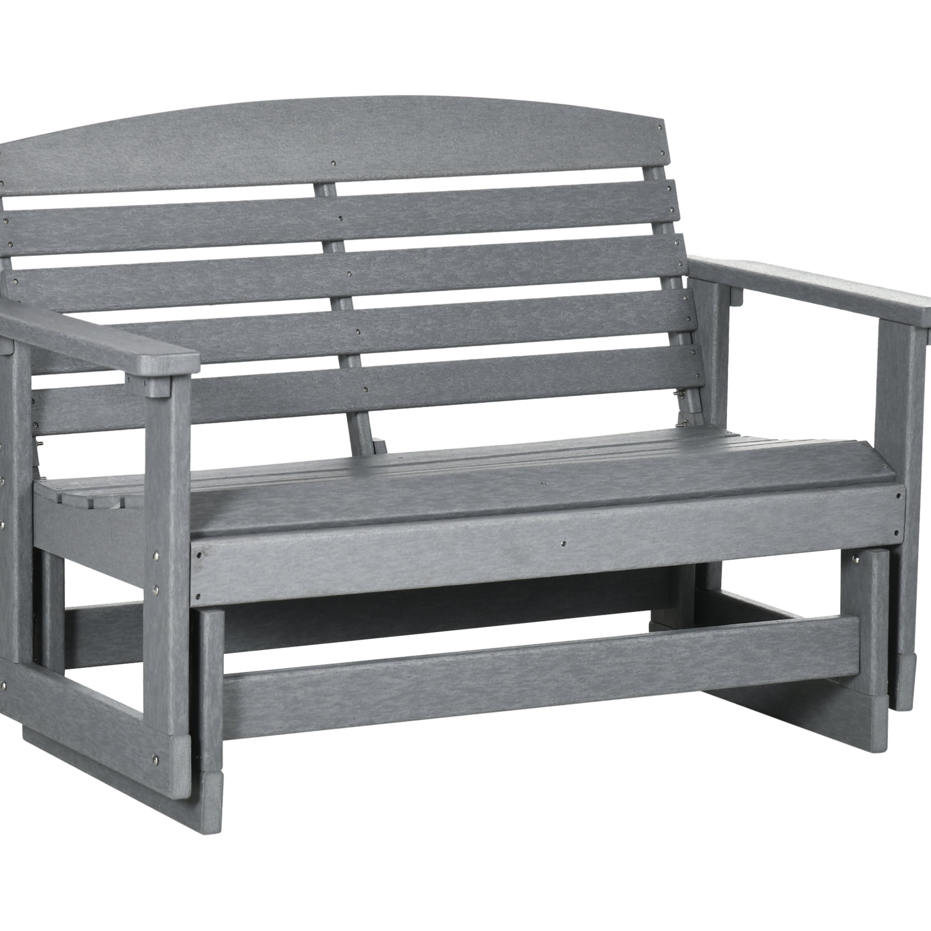 Gray Patio Rocking Chair - 2 Person Outdoor Glider Bench With Frame For ...