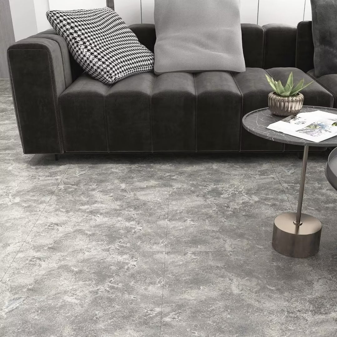 Free Shipping! Gray Peel Stick Floor Tile 24Pcs Light Gray Marble Vinyl ...