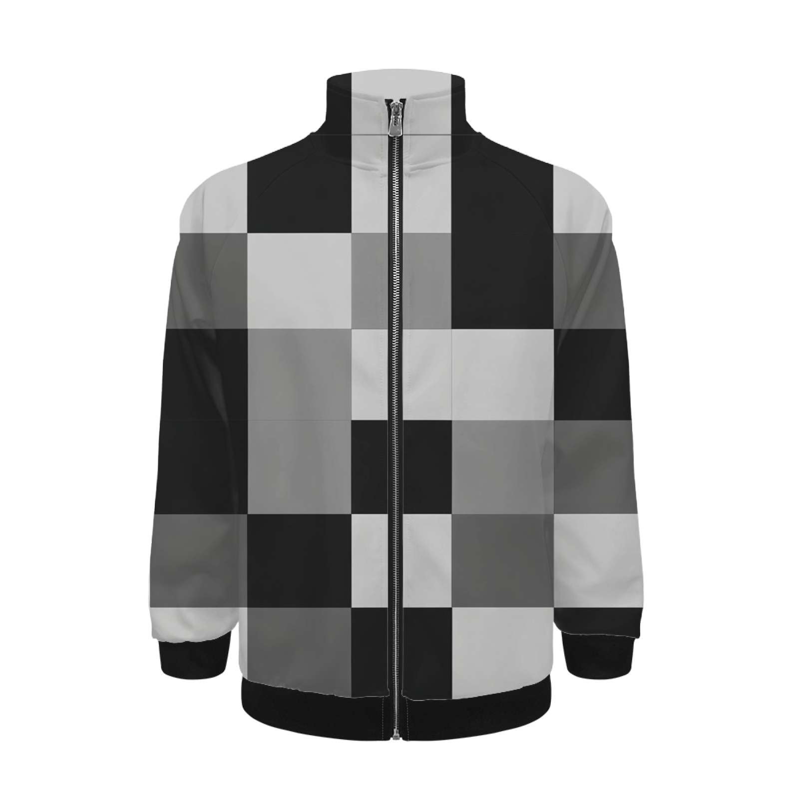 Gray Pixel Art Design Jacket Men's Street Cool Long Sleeves Coat ...