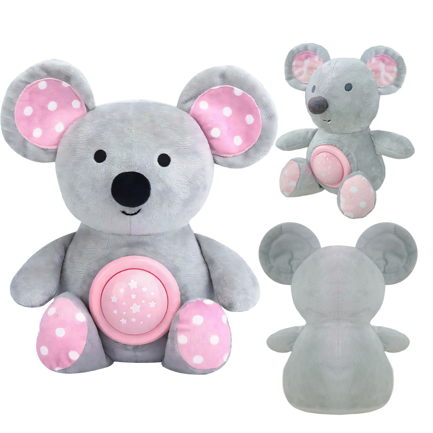 Gray Plush Mouse Plush Toy Plush Sound and Light Soothing Mouse Doll ...