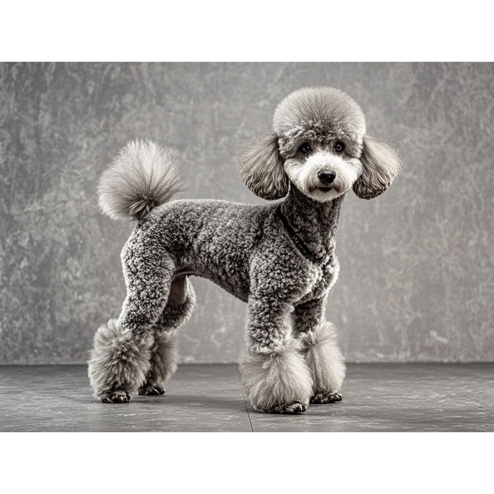 Gray Poodle 5D Diamond Art DIY Kits Diamond Painting Full Round Drill ...