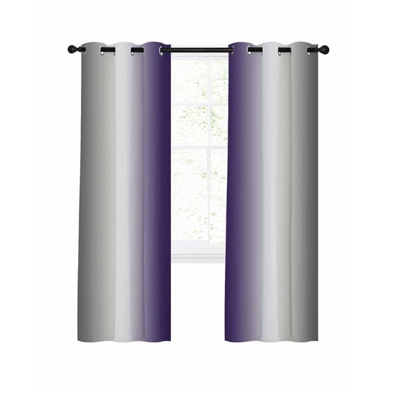 Gray Purple Blackout Curtains 63 Inches Long for Bedroom, Modern ...