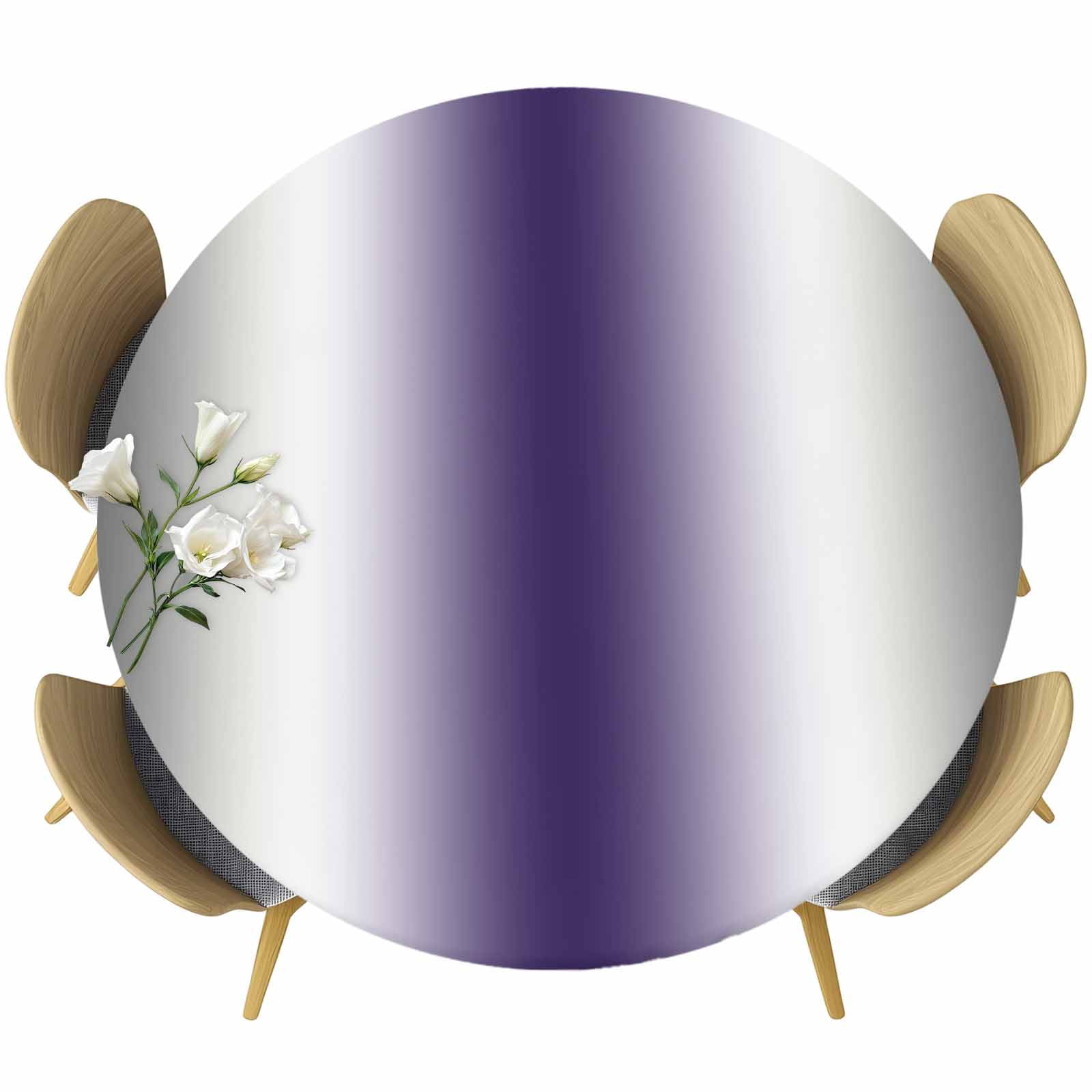 Gray Purple Table Cloth, Round Fitted Tablecloths with Elastic Edge ...