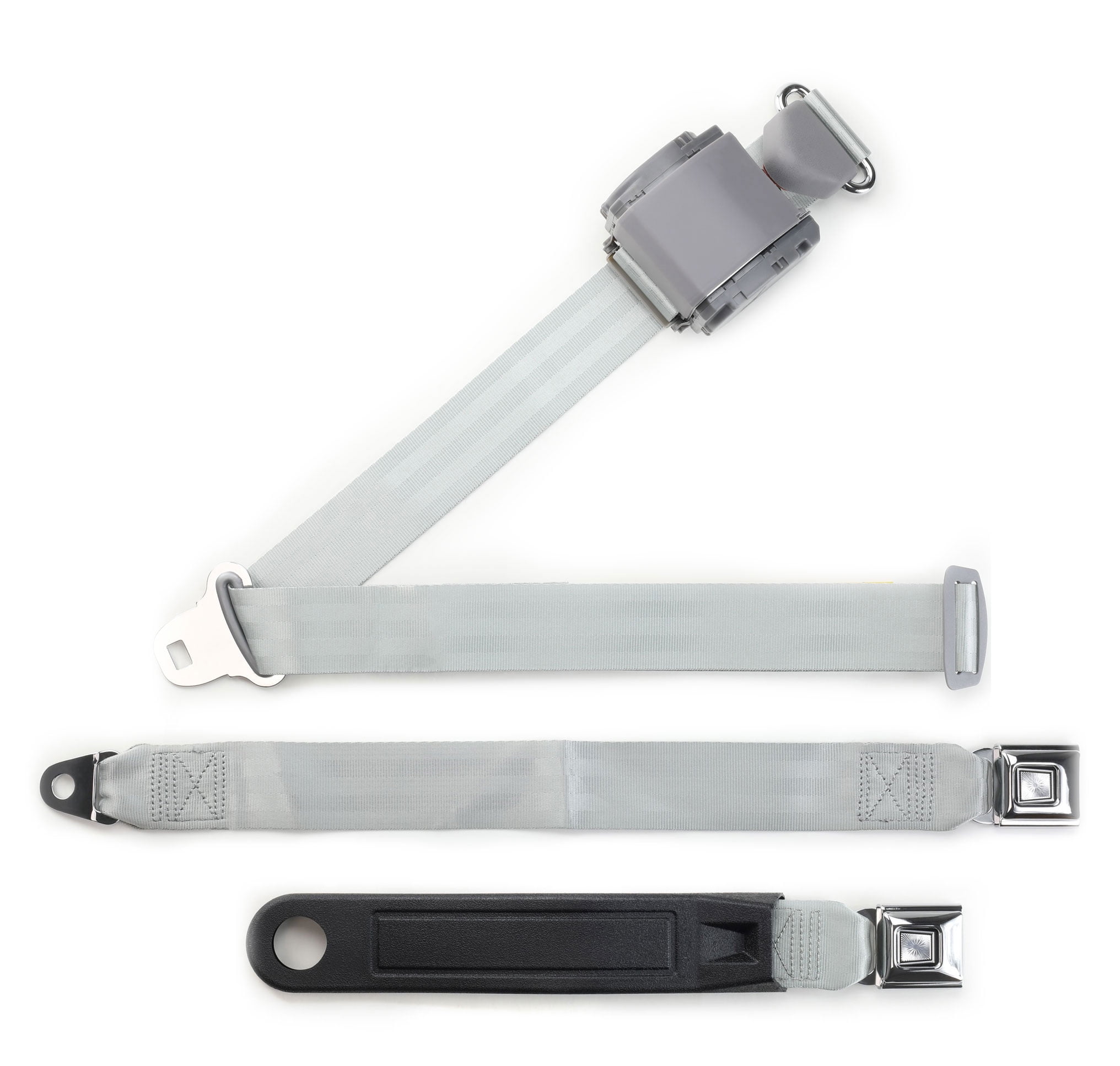 Gray Push Button Shoulder Belt - Bench Seat RetroBelt Classic Seatbelt ...