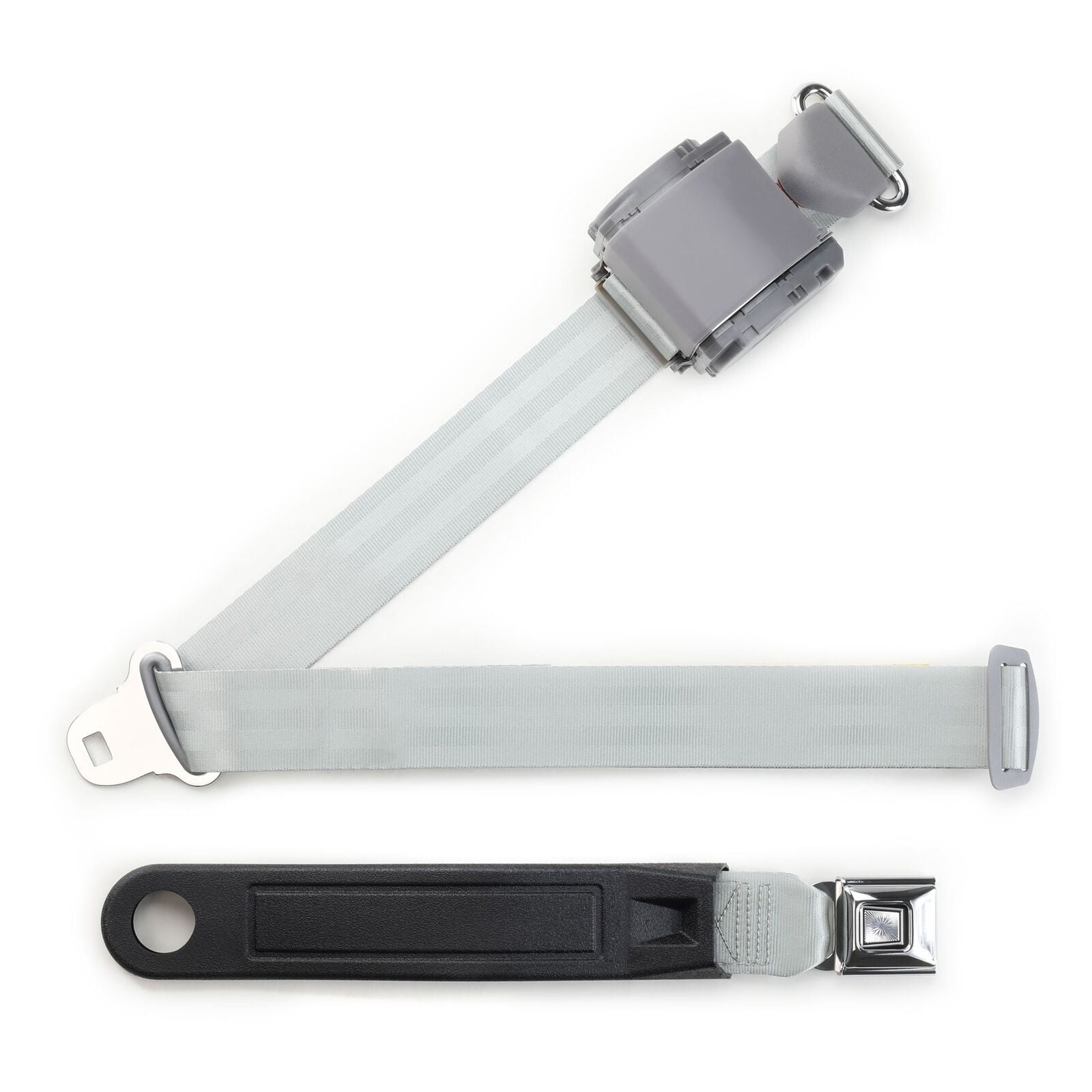 RetroBelt Gray Push Button 3-Point Shoulder Safety Seat Belt - Bucket ...