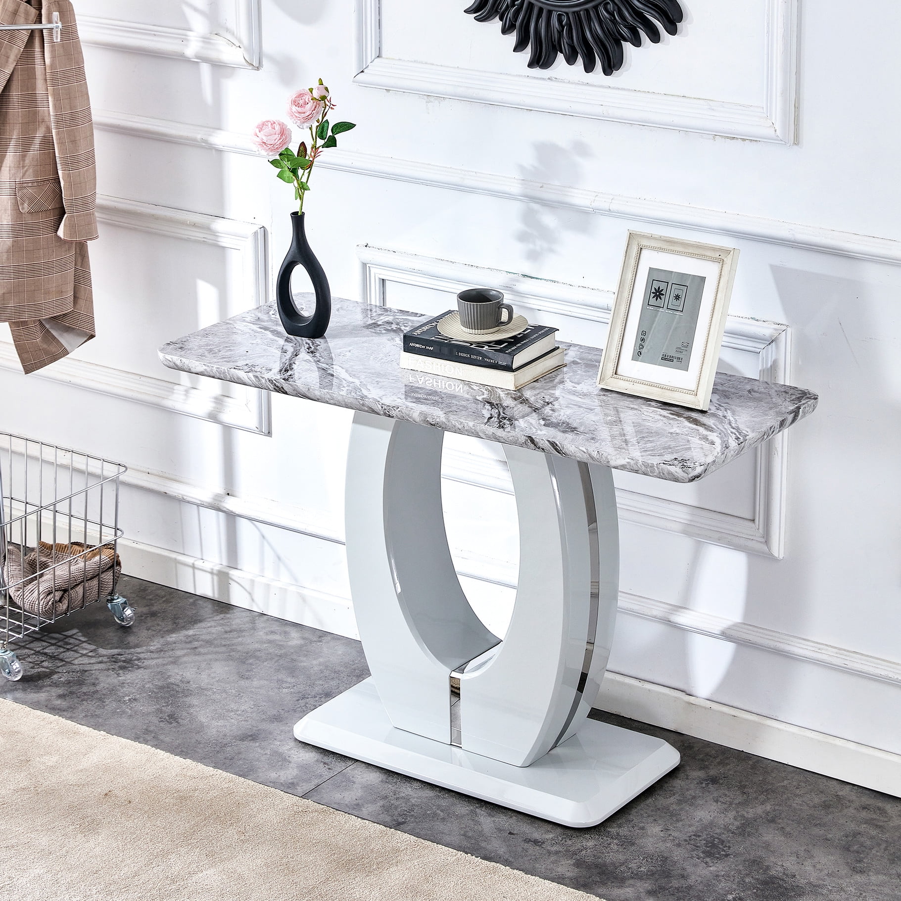 Gray Rectangular Bar Counter Table - 47.2"x18"x29.5". Suits Bedroom ...