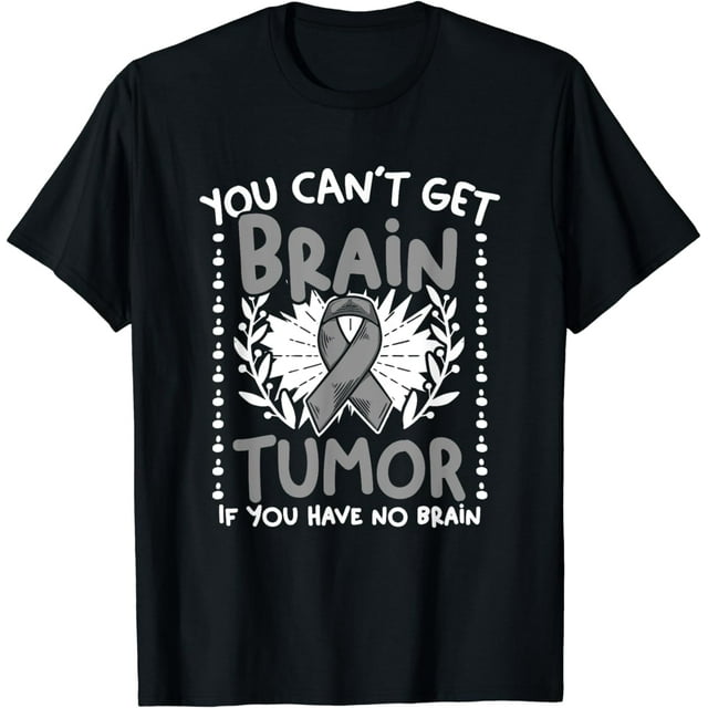 Gray Ribbon Brain Cancer Survivor Funny Brain Tumor T-Shirt - Walmart.com