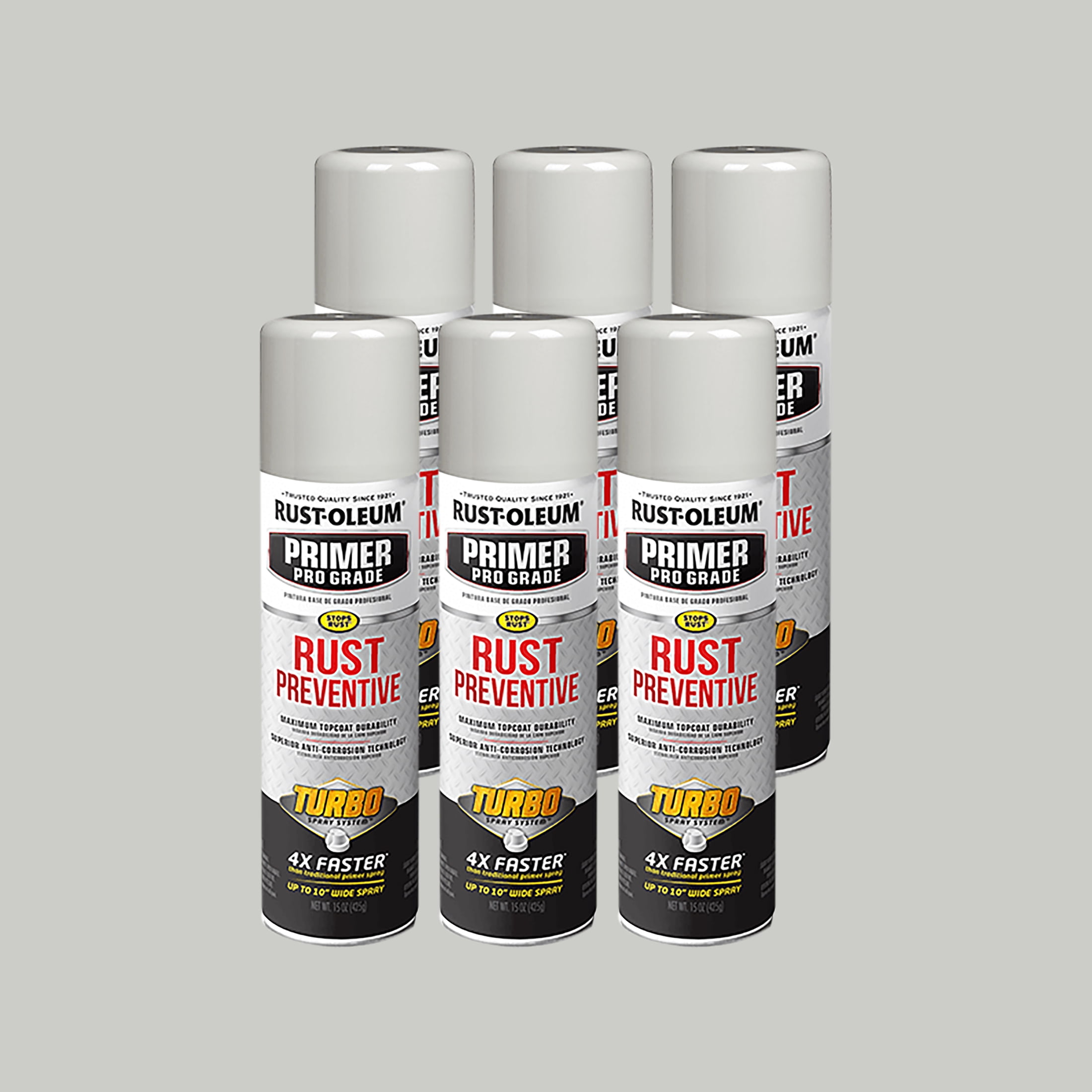 6 Pack, Gray, Rust-Oleum Automotive Pro Grade Rust Preventative Turbo ...