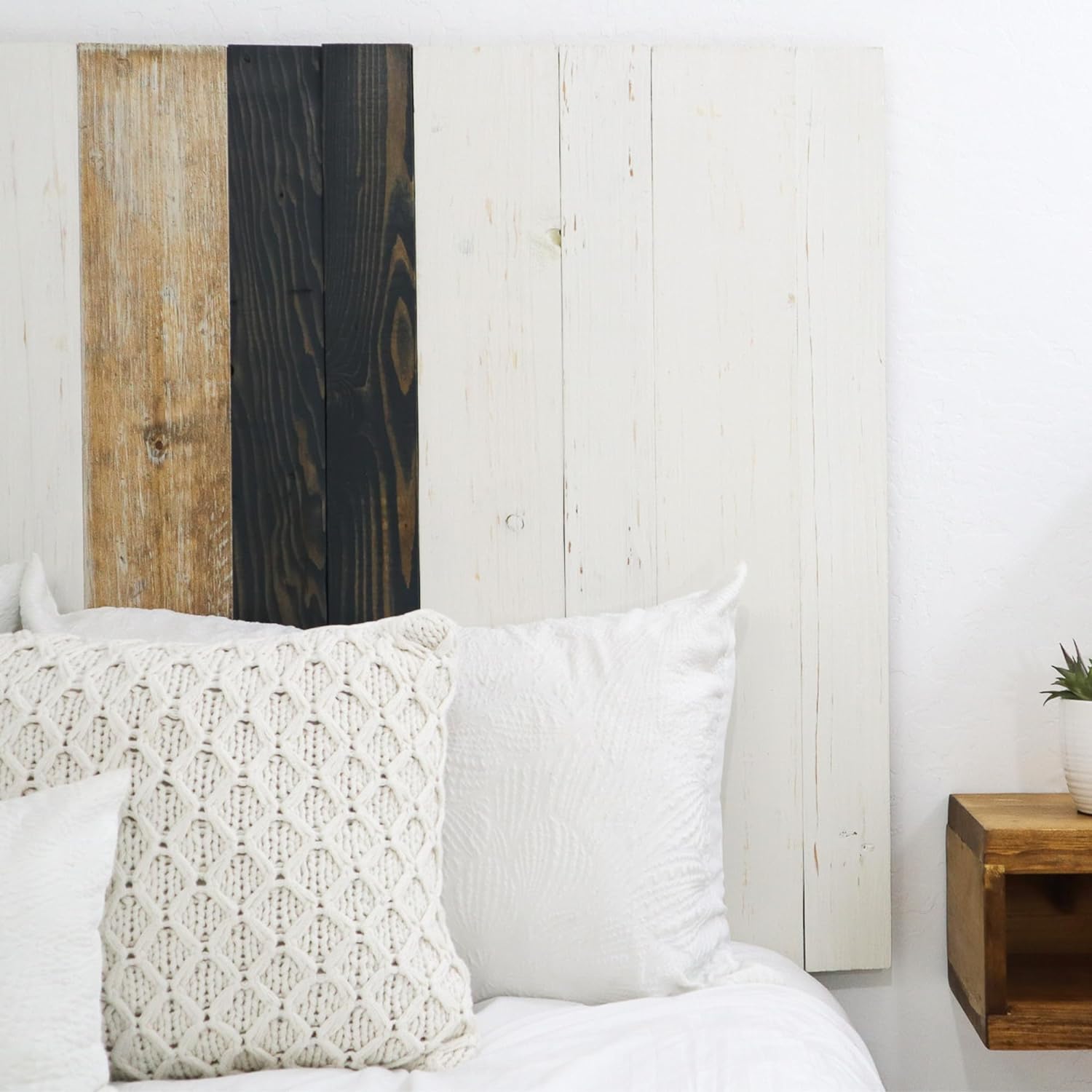 Gray Sash Design, Multicolored, Solid Wood Headboard, Floating Panels ...