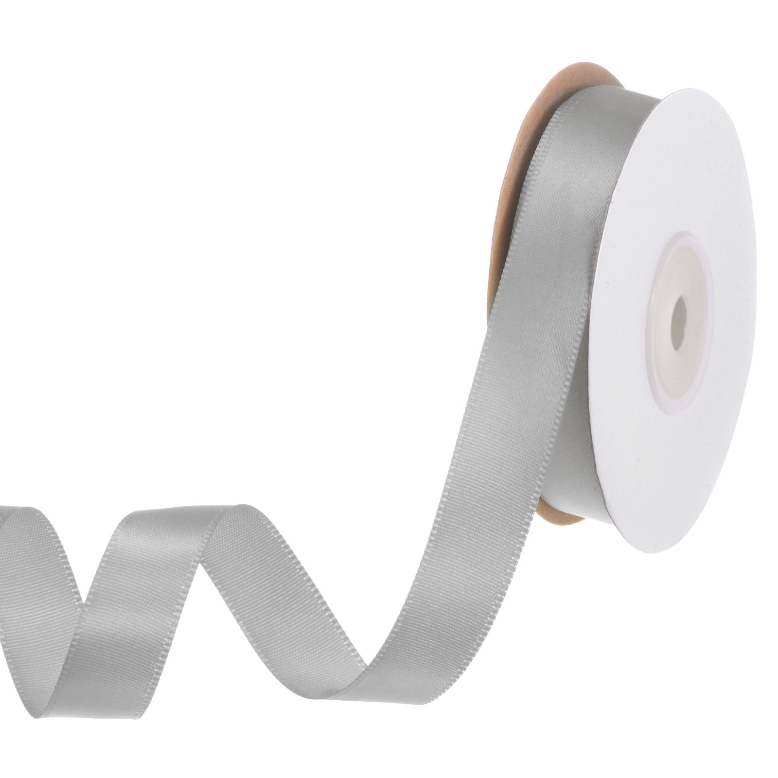 Gray Satin Ribbon 25 Yards 0.59" Wide Polyester Fabric Ribbon for ...