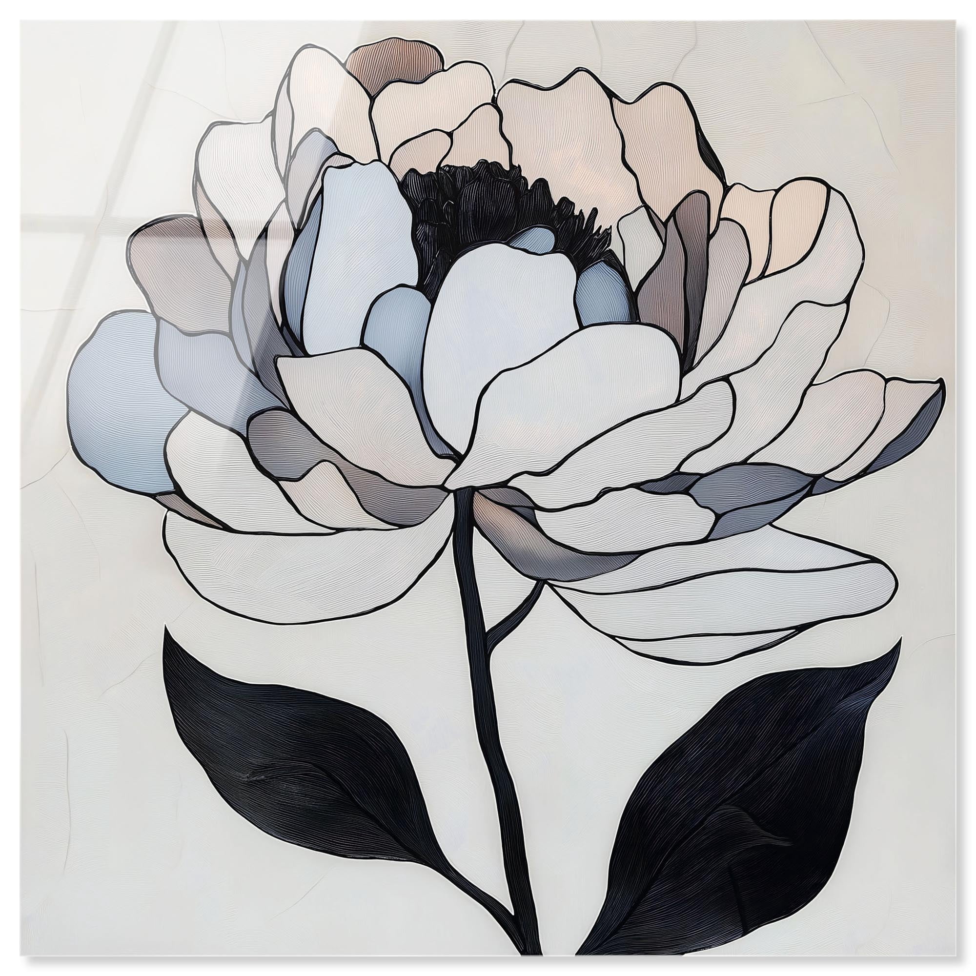 Gray Scale Flower II Acrylic Elegant Floral Decor by Art Remedy, Ready ...