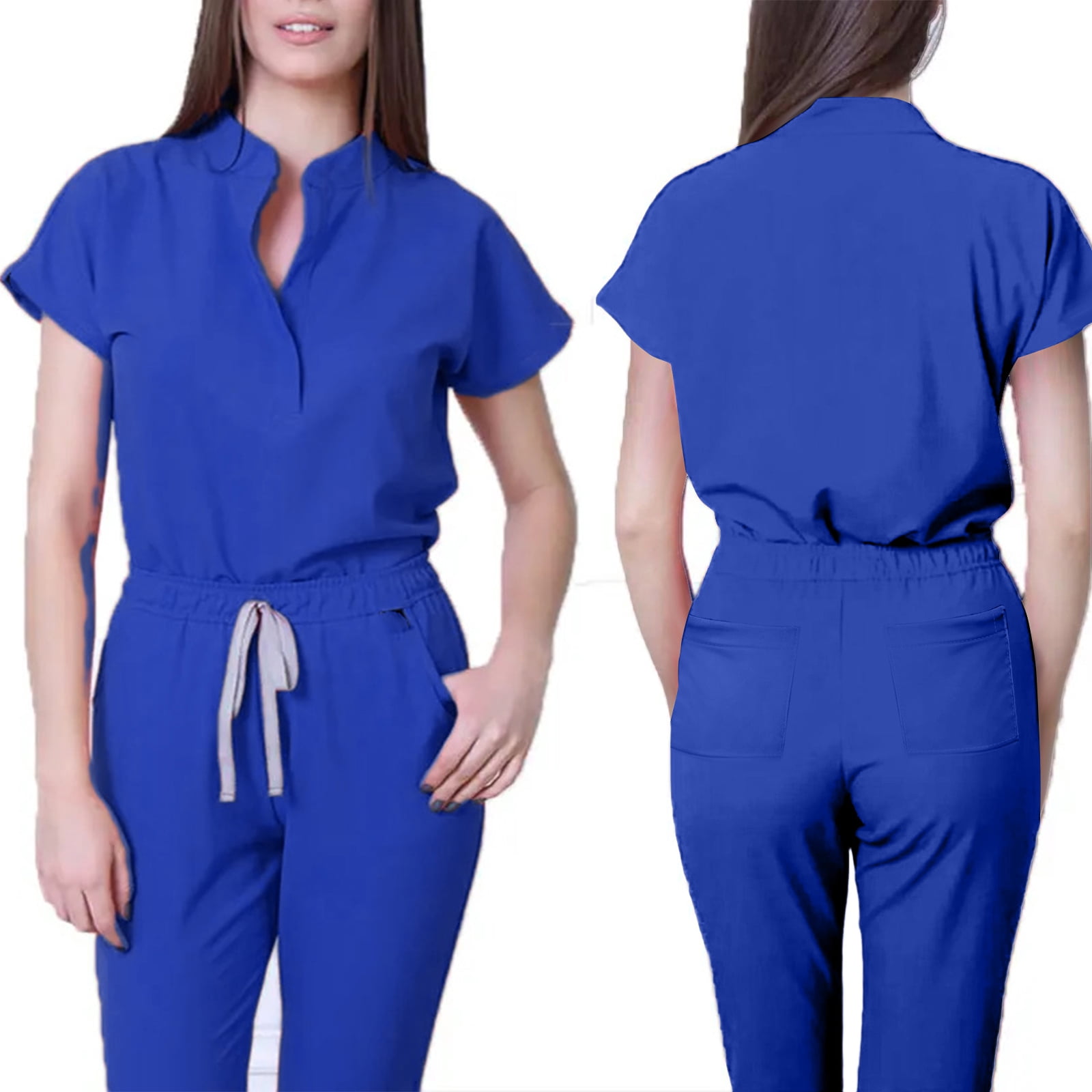 Gray Scrubs For Woman,Scrubs Sets for Women 2 Pieces Plus Size Yoga ...