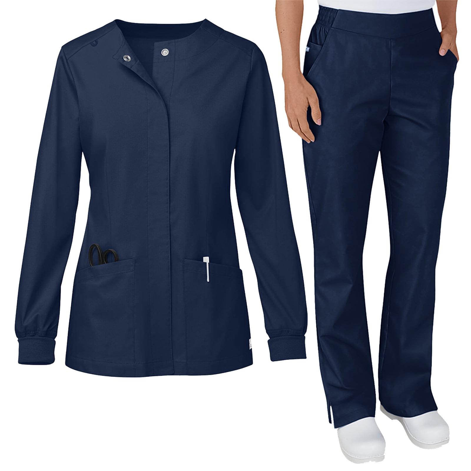 Gray Scrubs For Woman Set,Scrubs for Women Set Summer Long Sleeve ...