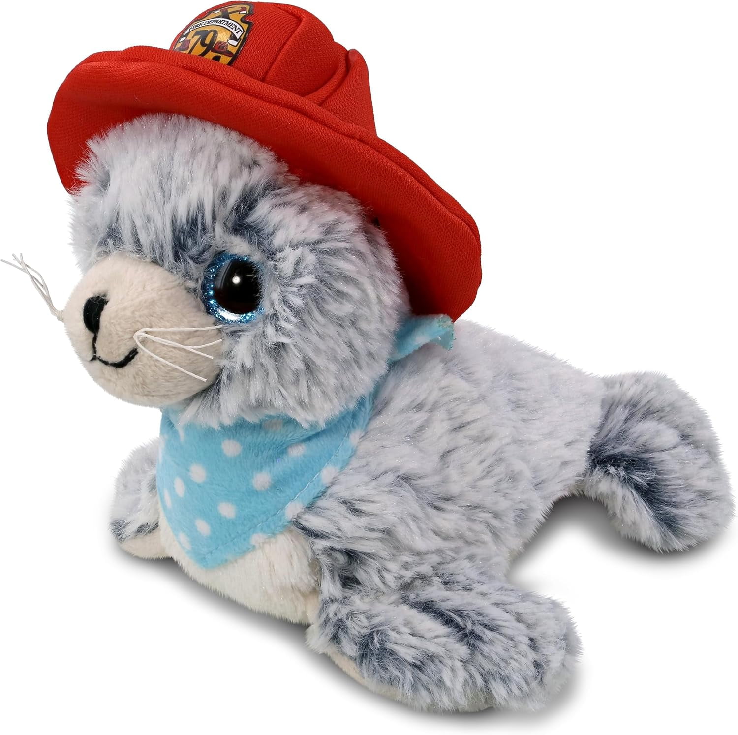 Gray Sea Lion Firefighter Stuffed Animal with Name Personalization ...