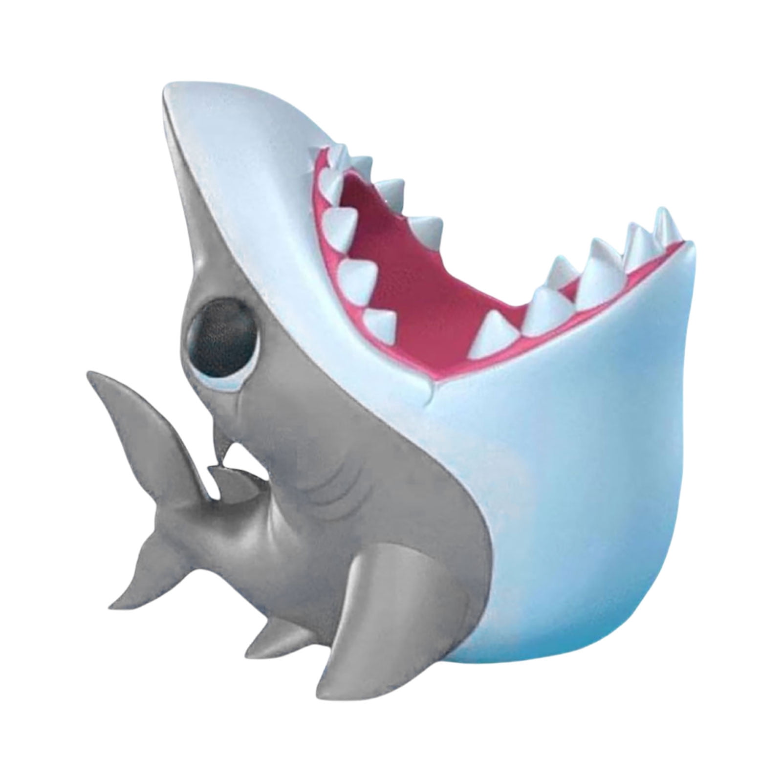 Gray Shark Popcorn Bucket Popcorn Storage Food Container 7.9" Desktop ...