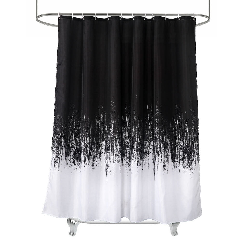 Gray Shower Curtain Boho Gradient Color Waterproof for Bathroom Tub ...