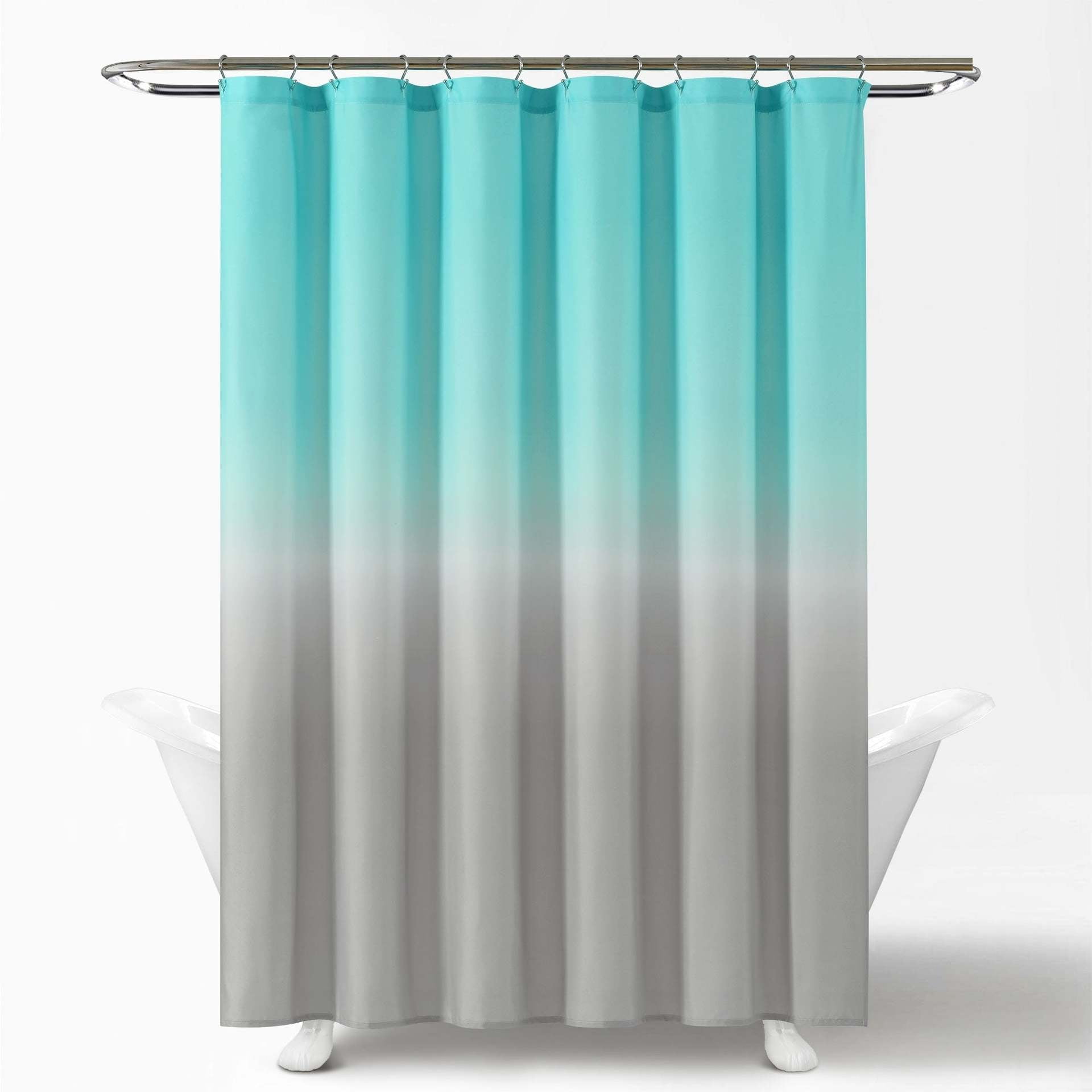 Gray Shower Curtain Boho Gradient Color Waterproof for Bathroom Tub ...