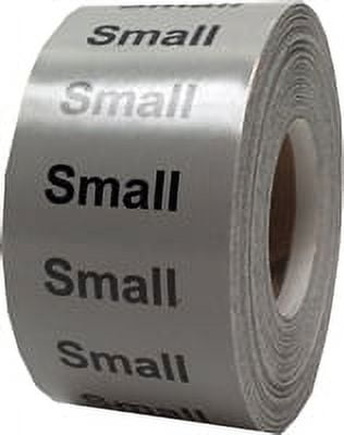 Gray Small Color Coding Clothing Size Strip Stickers | 1.25 x 5" Inches ...