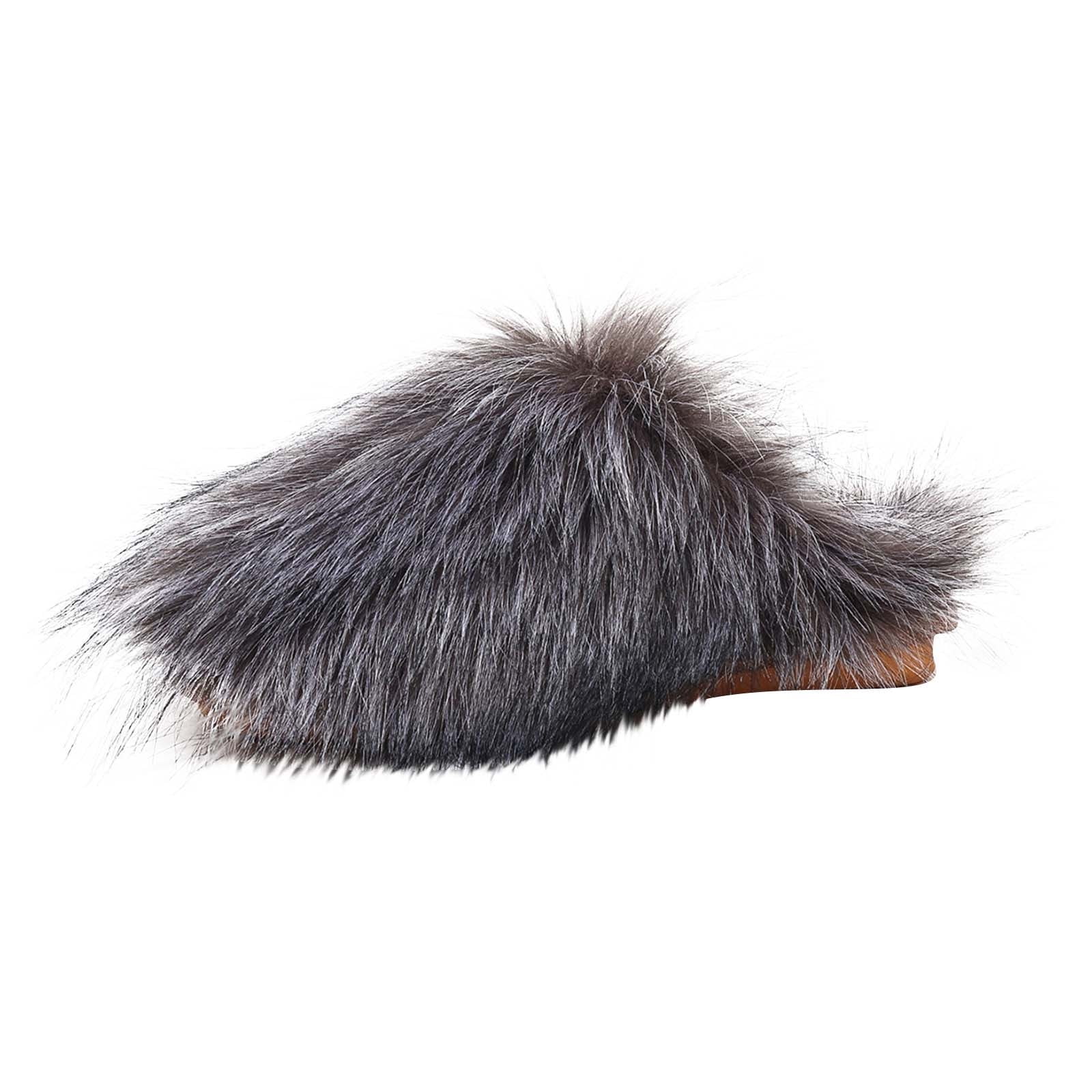 Gray Snug Slippers With Plush Finish And Secure Toe For A Comfortable ...