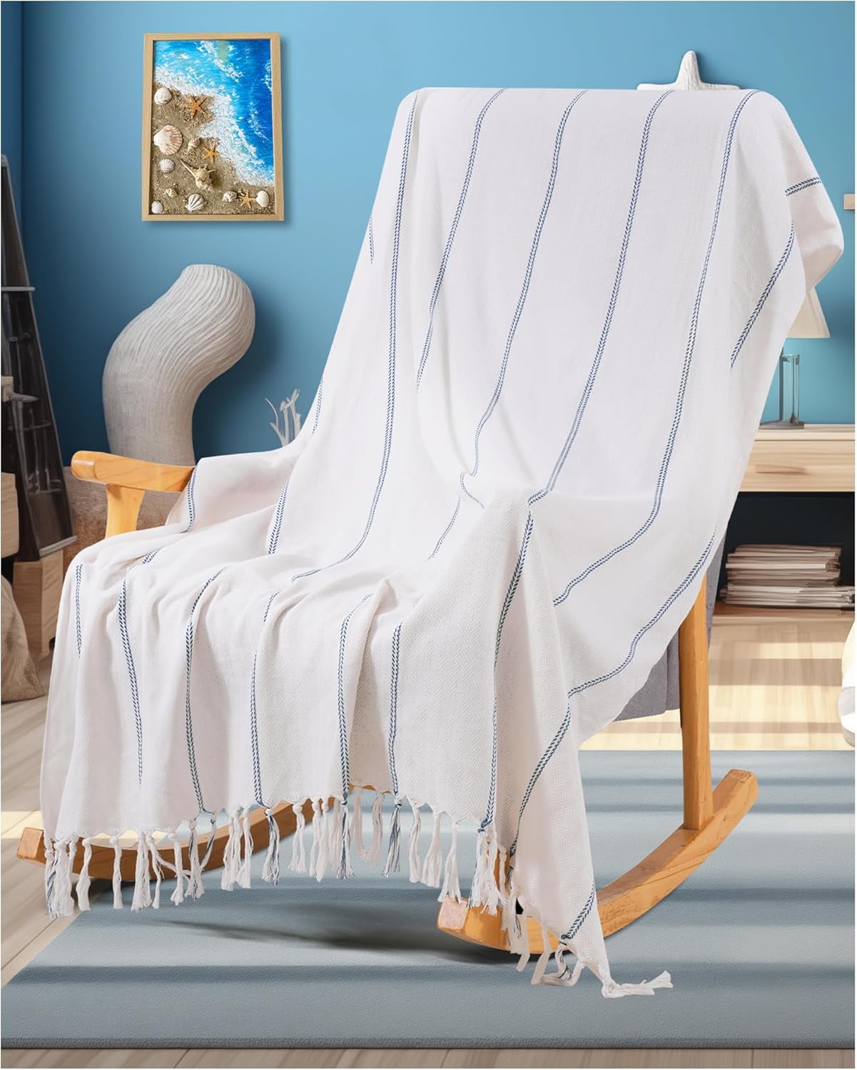 Gray Soft Throw Blanket Home Decoration Living Room Accessories Sofa ...