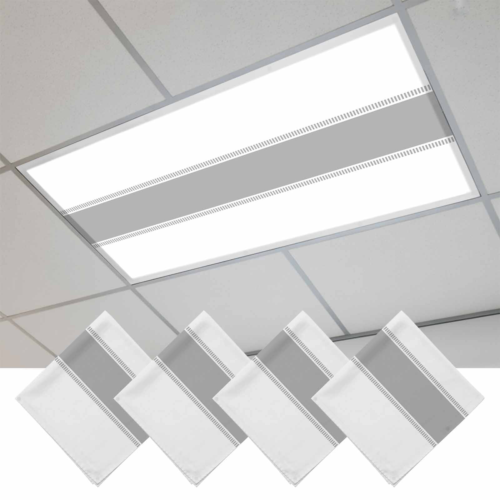 Gray Solid Color Texture Magnetic Fluorescent Light Covers for Ceiling ...